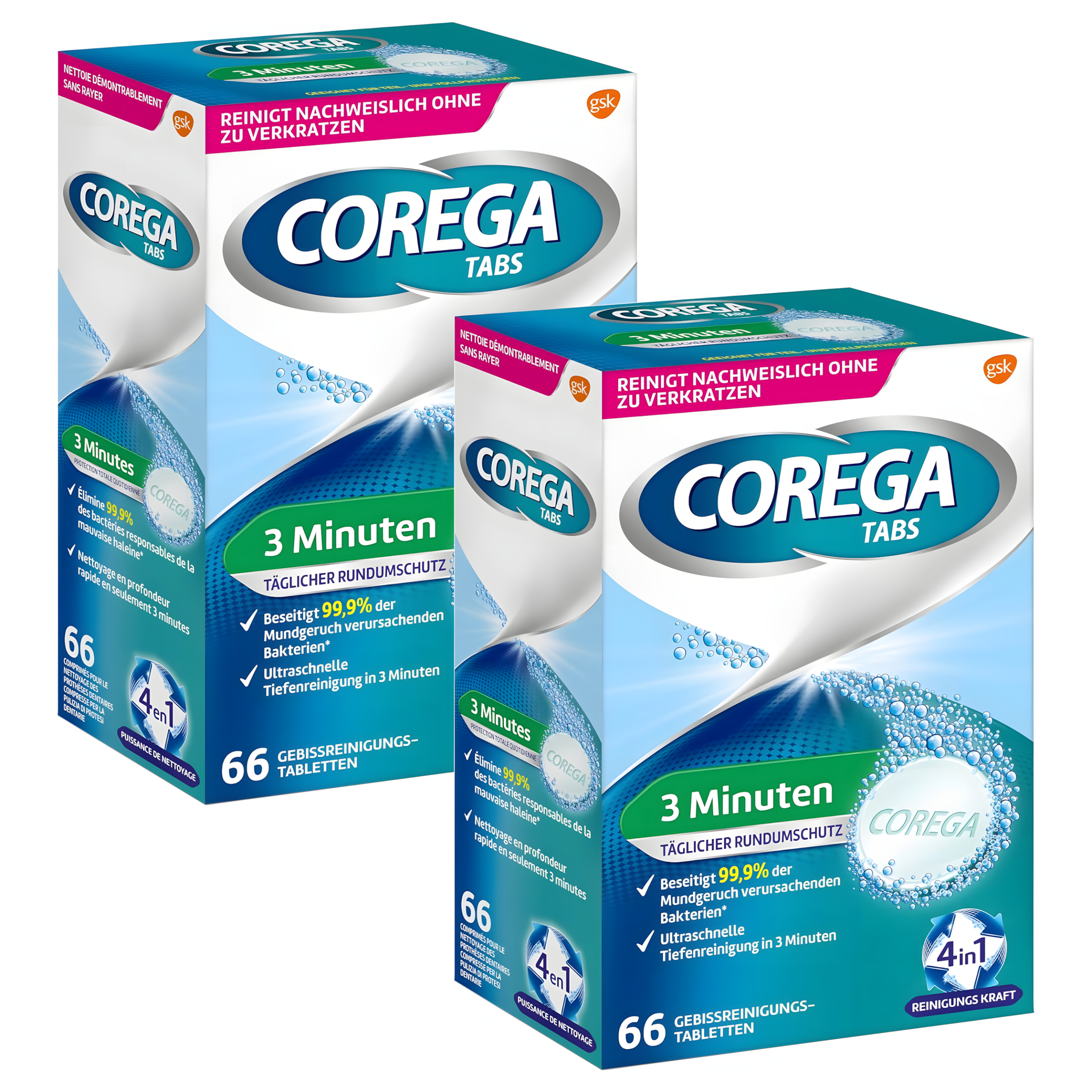 2x Corega Tabs Tabletki do Czyszczenia Protez Zębowych 66szt Corega ...